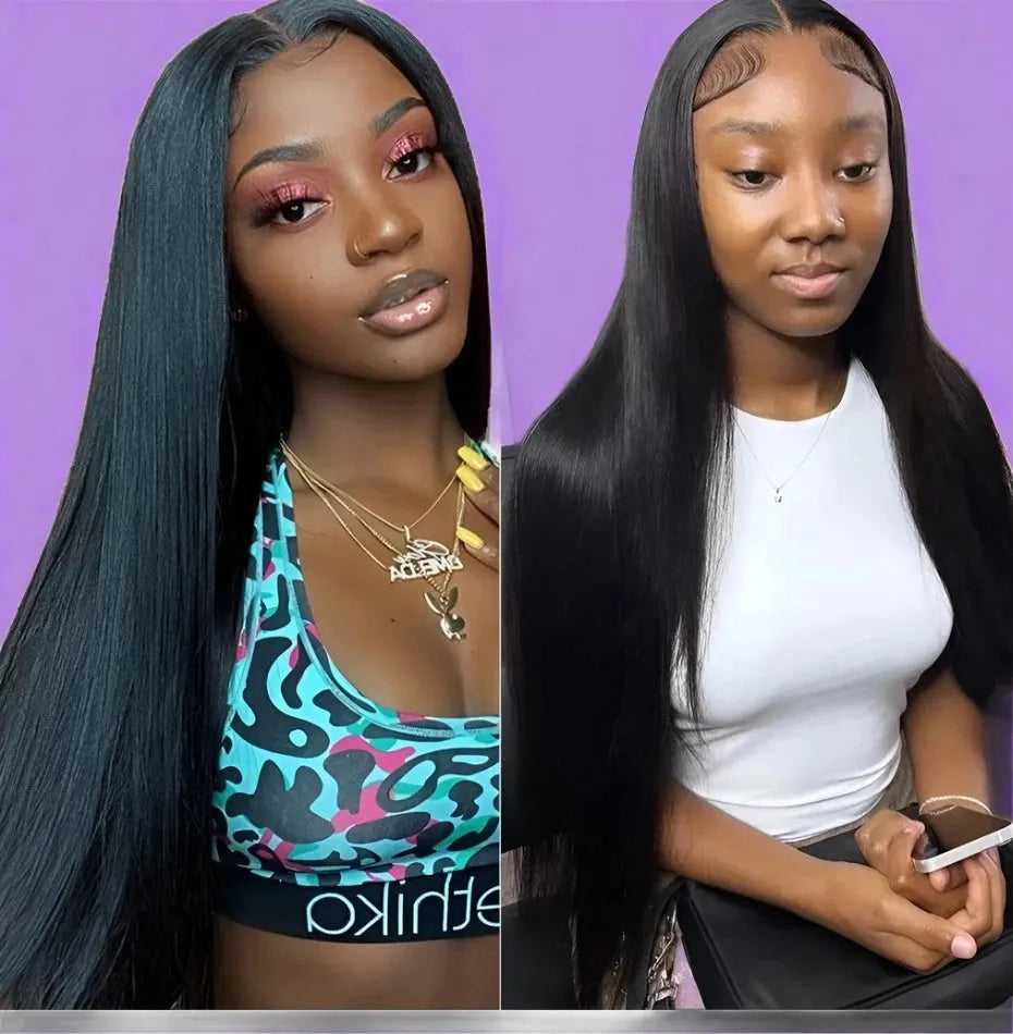 Pre-cut Straight 13x4 HD Transparent Lace Front Wig 100% Remy Human Ha